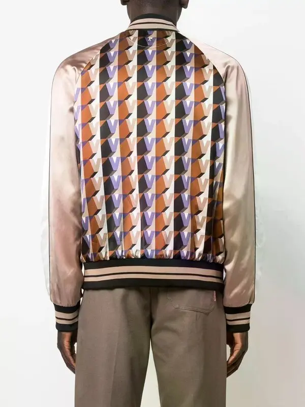 Valentino Garavani Geometric-print Bomber Jacket