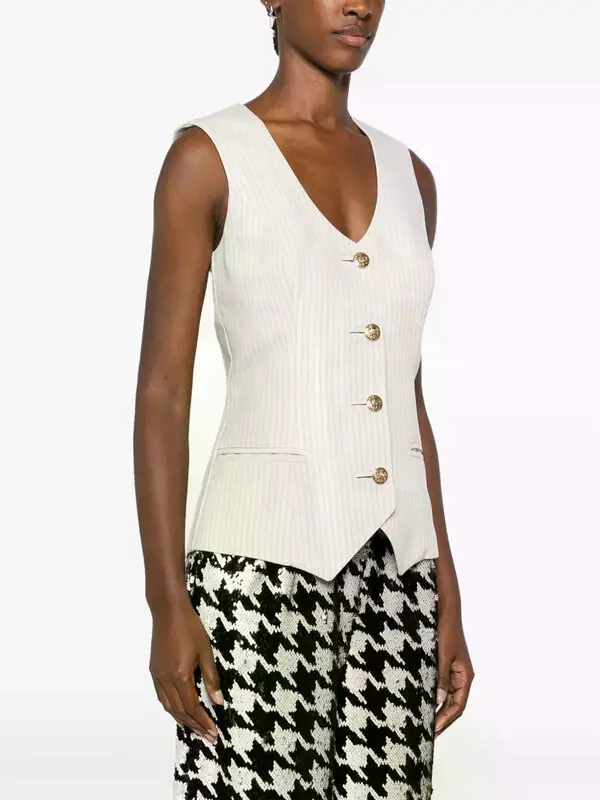 MITILIANE COUTURE Striped Wool-blend Vest