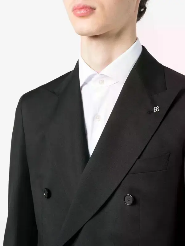 Tagliatore Double Breasted Suit - Black