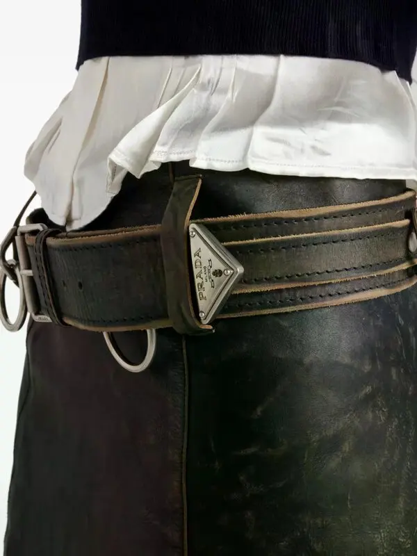 Prada Leather Mini Skirt