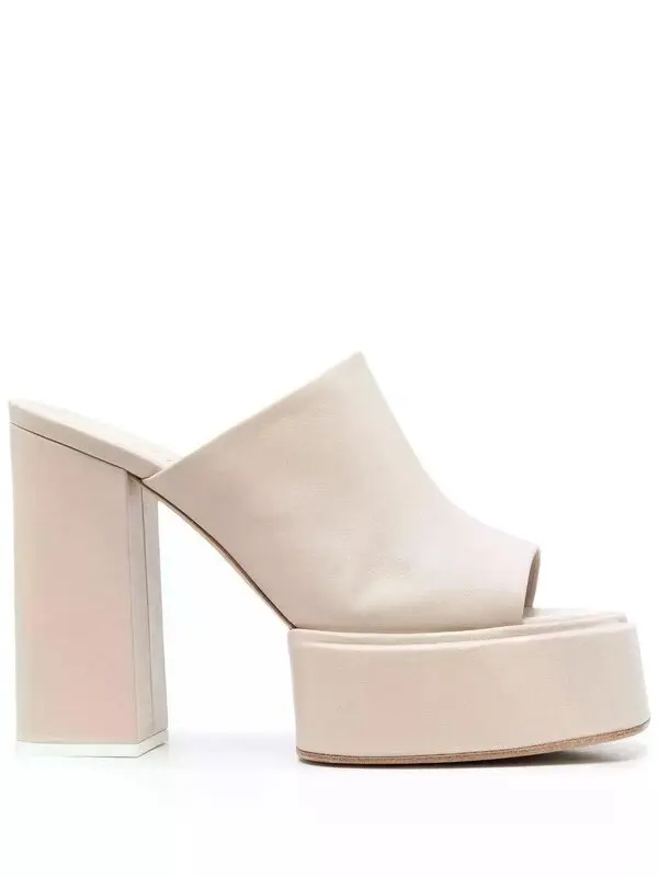 3JUIN Leather Block Heel Sandals