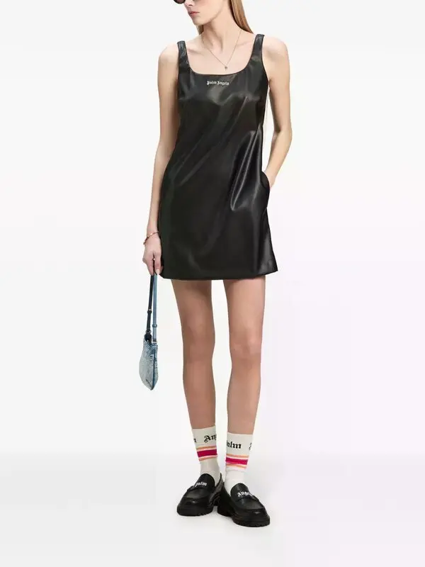Palm Angels Logo-embroidered Square-neck Minidress