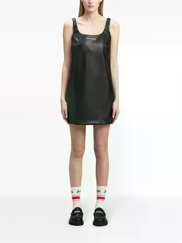 Palm Angels Logo-embroidered Square-neck Minidress