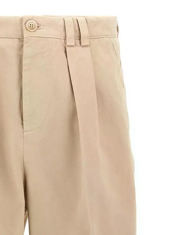 Brunello Cucinelli Mid-rise Tapered Cotton Trousers