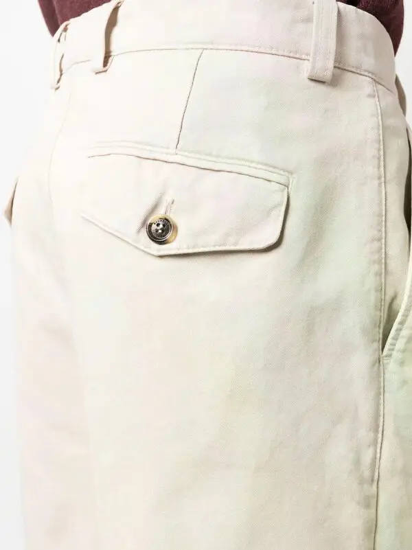 Brunello Cucinelli Mid-rise Tapered Cotton Trousers