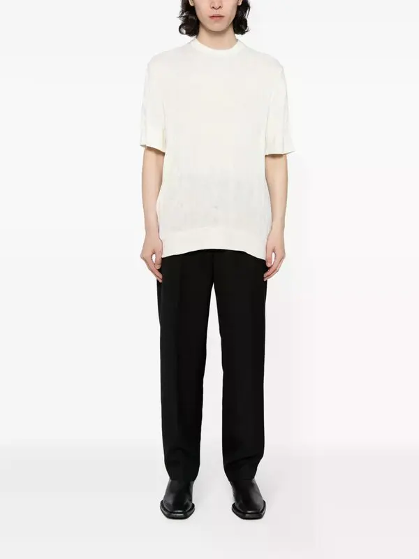 Helmut Lang Crushed-effect Merino Wool Blend Sweater