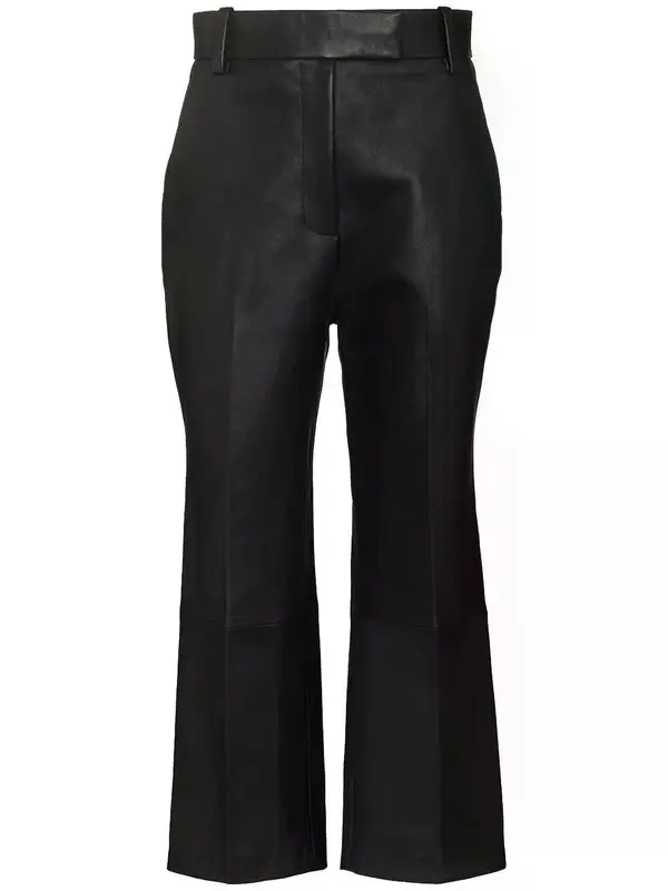 Khaite Melie Cropped Leather Trousers