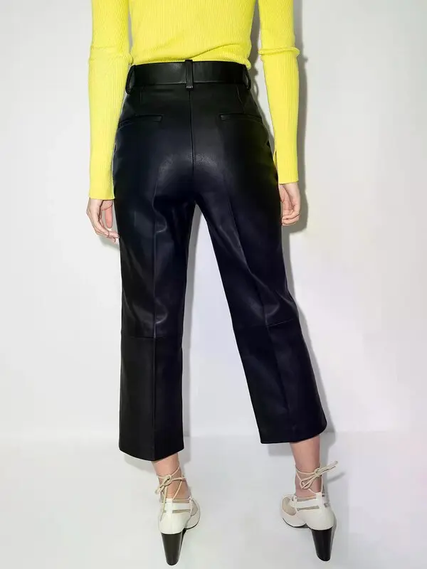 Khaite Melie Cropped Leather Trousers