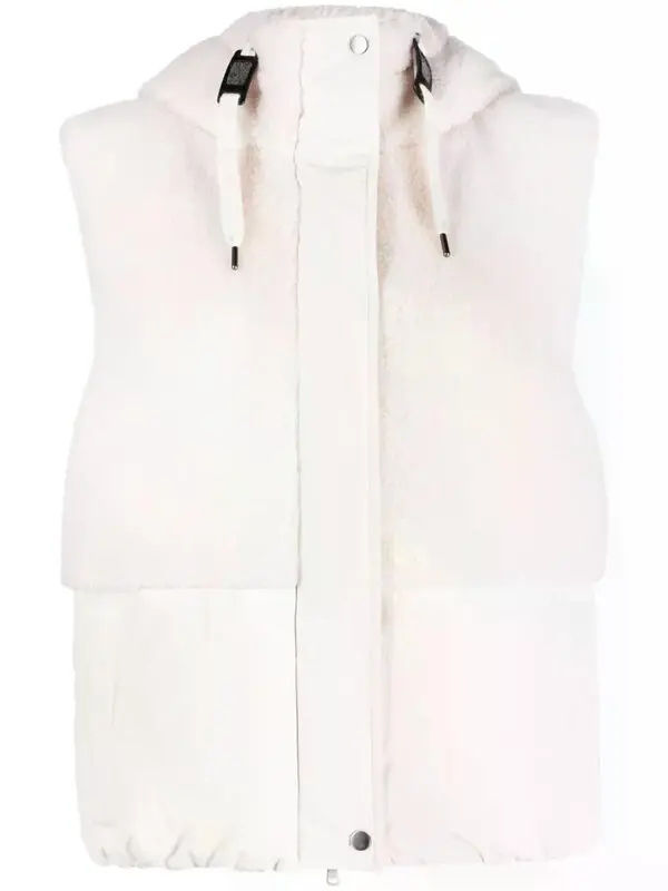 Brunello Cucinelli Faux-fur Hooded Gilet - Neutrals
