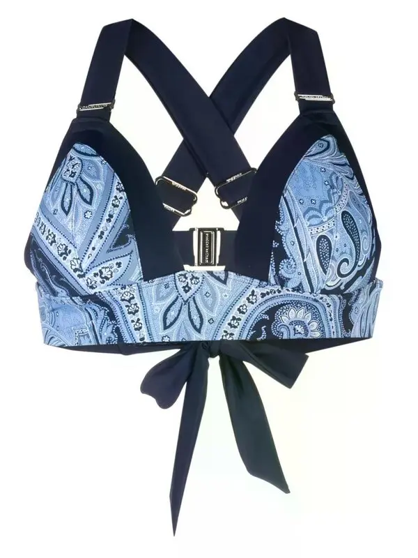 Marlies Dekkers Cache Coeur Paisley-print Bralette Bikini Top - Blue