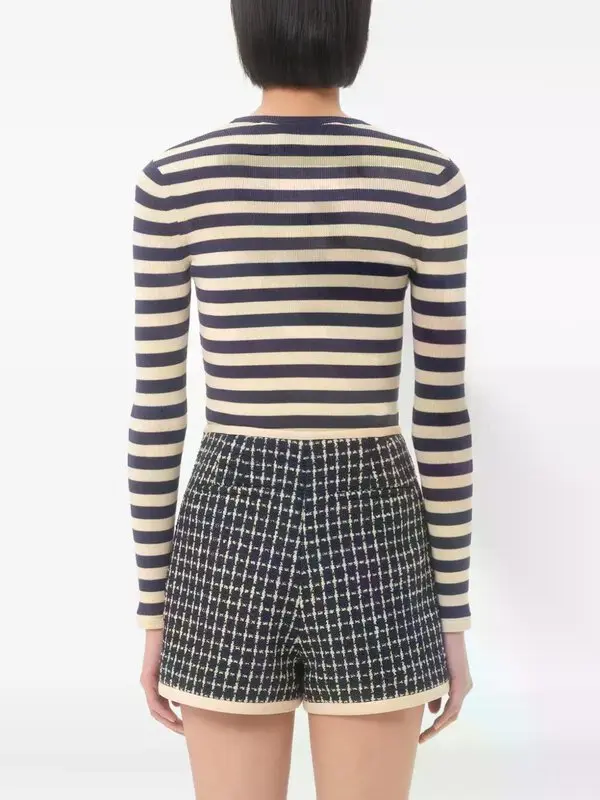 Valentino Garavani Striped Crewneck Sweater With Embroidered Detail