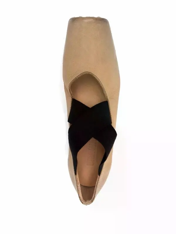 UMA WANG Square-toe Ballerina Shoes - Neutrals