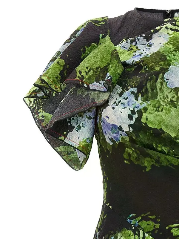 Victoria Beckham Floral Printed Midi Dress