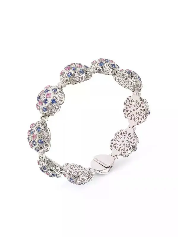 OFFICINA BERNARDI 18kt White Gold Damasco Sapphire And Diamond Bracelet - Silver
