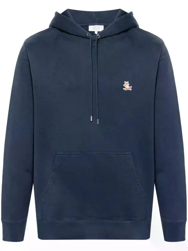 Maison Kitsuné Fox Head Cotton Hoodie - Blue