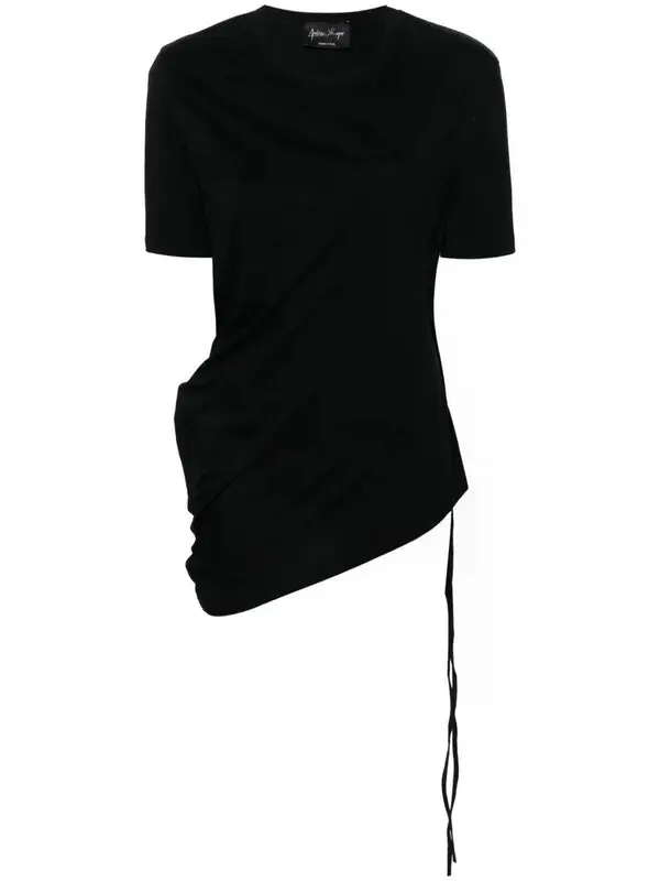 Andrea Ya'aqov Asymmetric Cotton T-shirt - Black