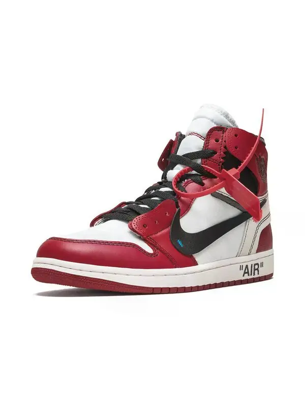 JORDAN X Off-white The : Air 1 Chicago High Top Sneakers - Red