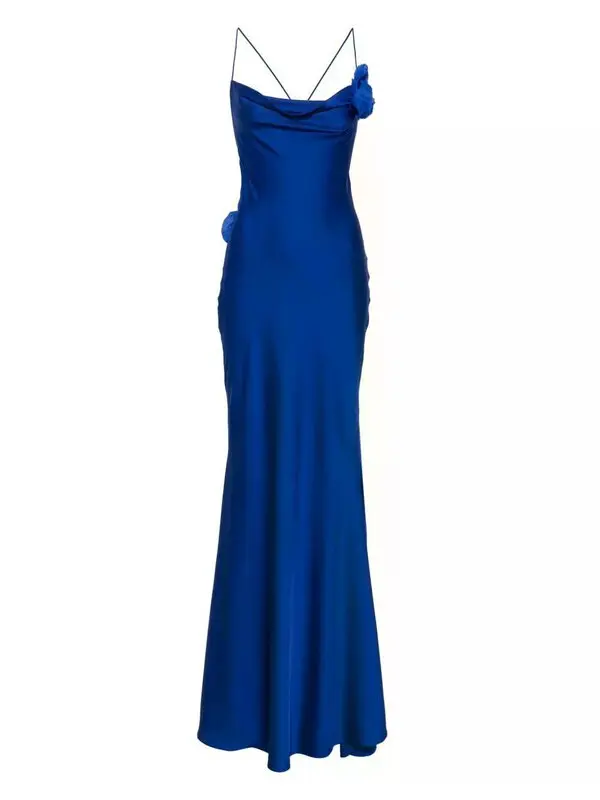 PARLOR Floral-appliqué Maxi Dress