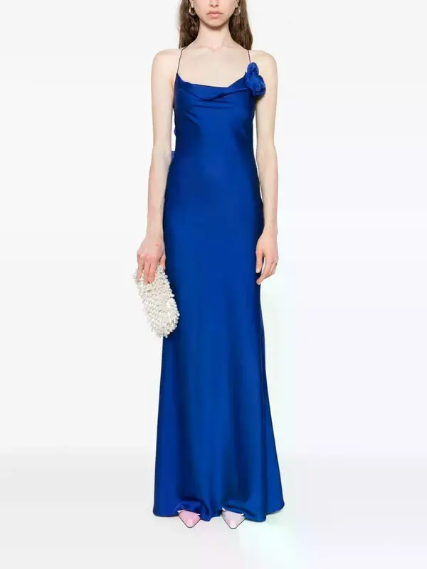 PARLOR Floral-appliqué Maxi Dress