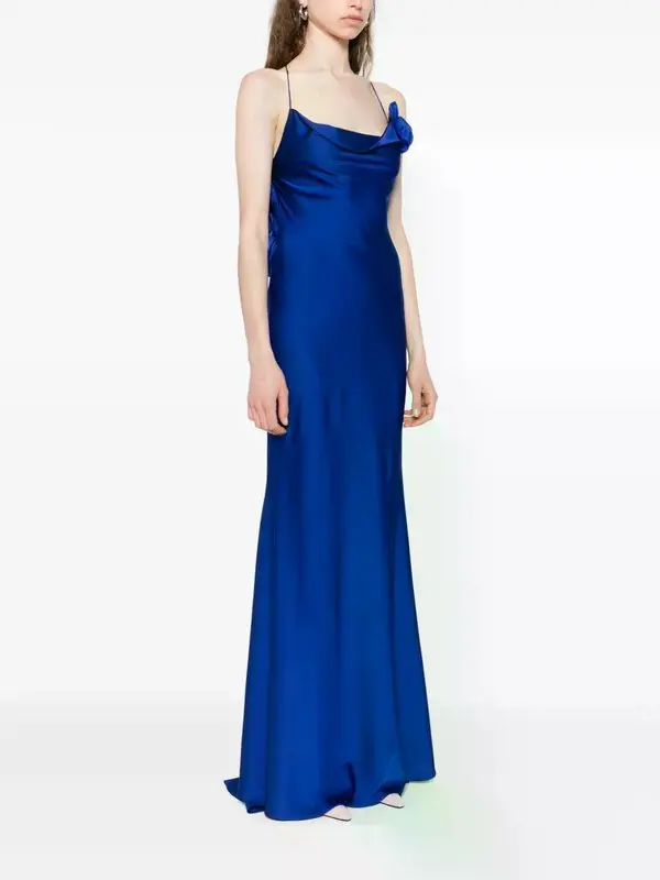 PARLOR Floral-appliqué Maxi Dress