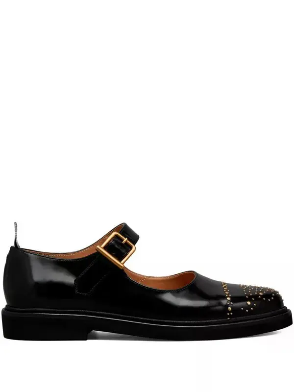 Thom Browne Soft Spazzolato Leather Stud Mary Janes