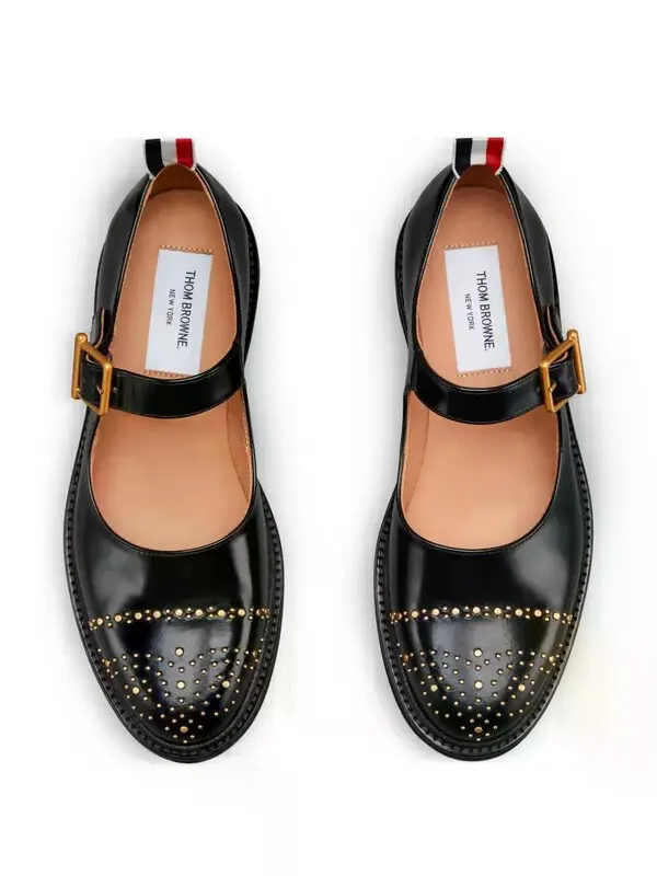 Thom Browne Soft Spazzolato Leather Stud Mary Janes