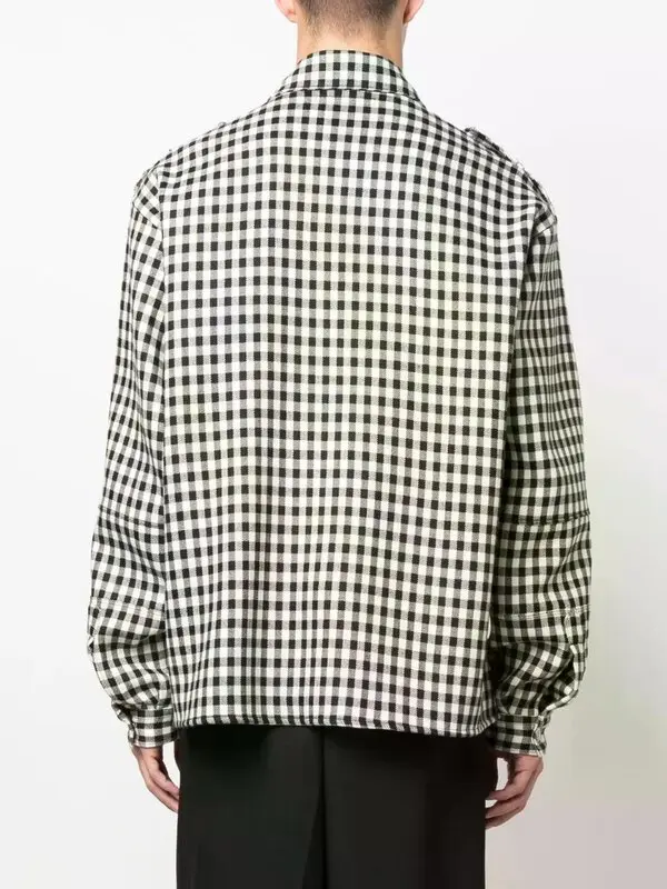 Roberto Cavalli Studded Gingham Wool-blend Shirt