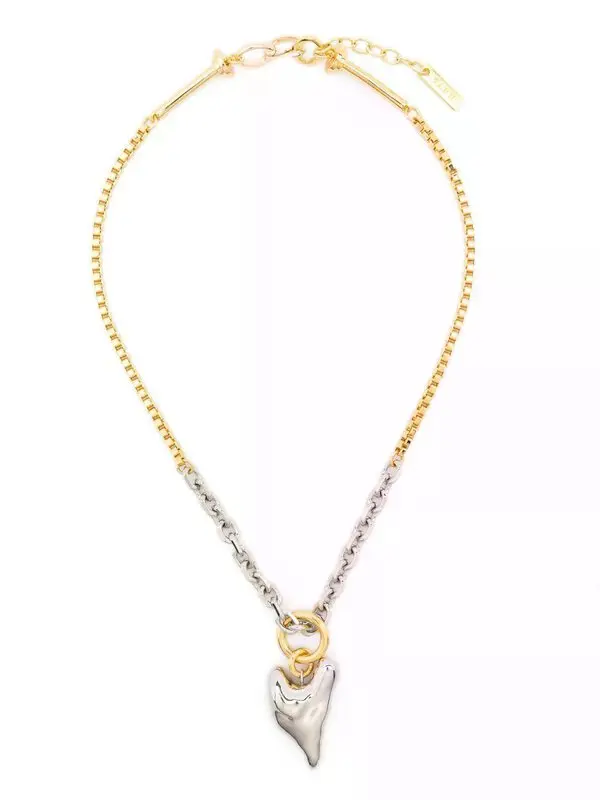 VANN JEWELRY Two-tone Heart Pendant Necklace - Silver