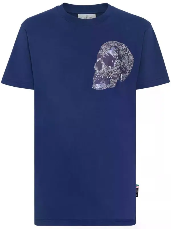 Philipp Plein Logo-print Cotton T-shirt - Blue