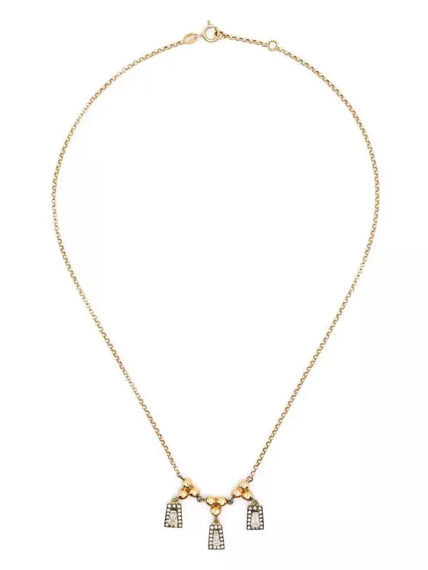 LEANDRA 18kt Yellow Taper-cut Diamond Necklace - Gold