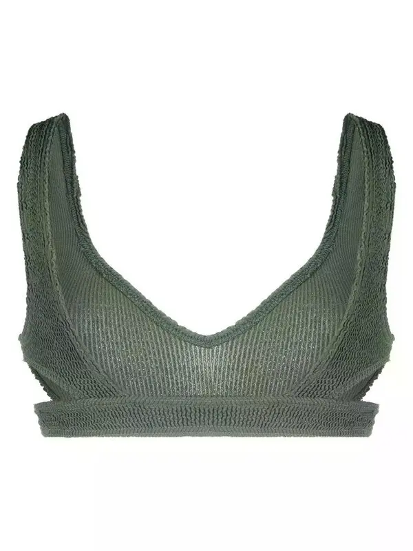 Bond Eye Cut-out Seersucker Bikini Top