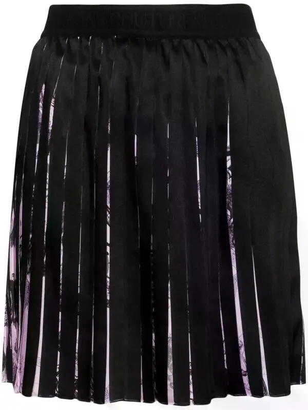 Versace Watercolour Barocco Pleated Mini Skirt