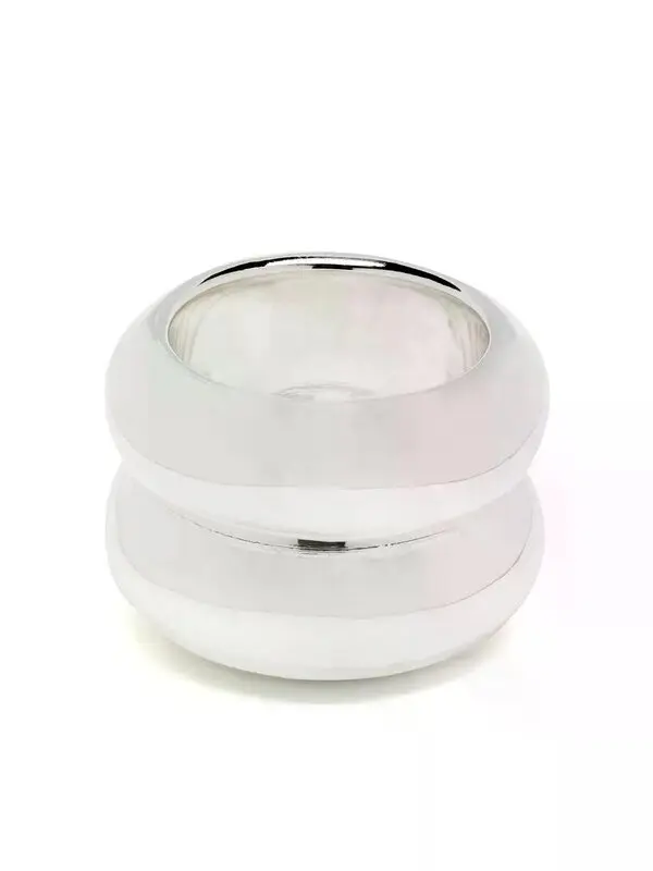 UNCOMMON MATTERS Breve Double-band Ring - Silver
