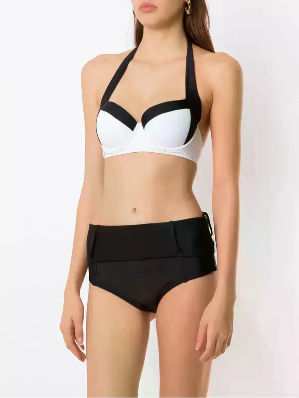 AMIR SLAMA Two-tone High-rise Bikini Set