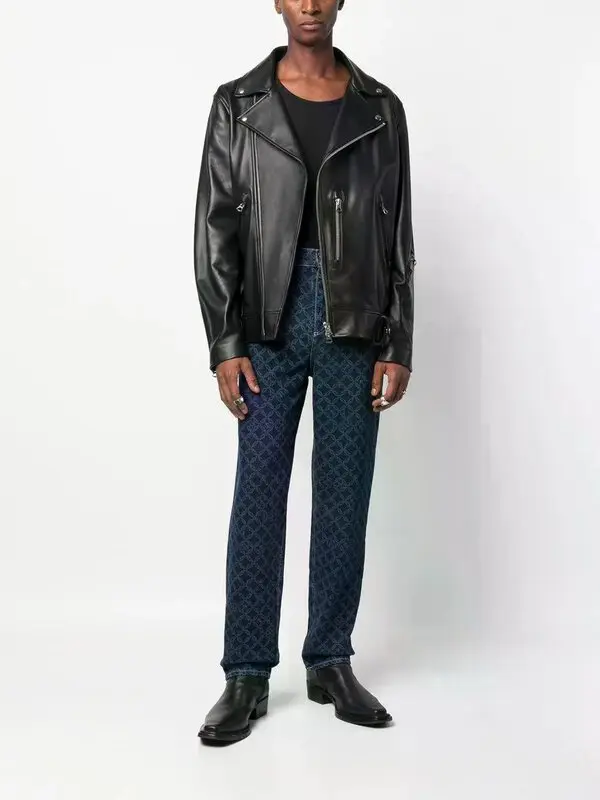 CHARLES JEFFREY Geometric-patterned Straight Leg Jeans