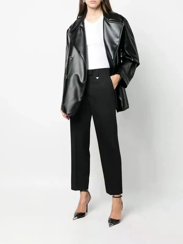 Prada Logo-plaque Cropped Trousers