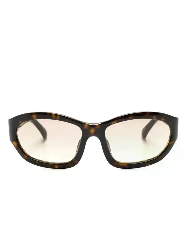 Linda Farrow X Dries Van Noten 215 Biker-style Frame Sunglasses - Brown