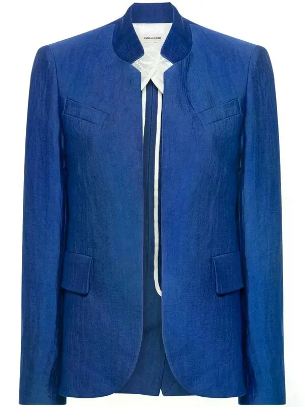 Zadig&Voltaire Open-front Twill Blazer - Blue