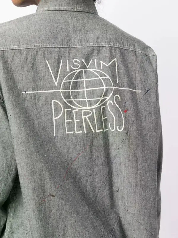 Visvim Logo-print Paint-splatter Shirt