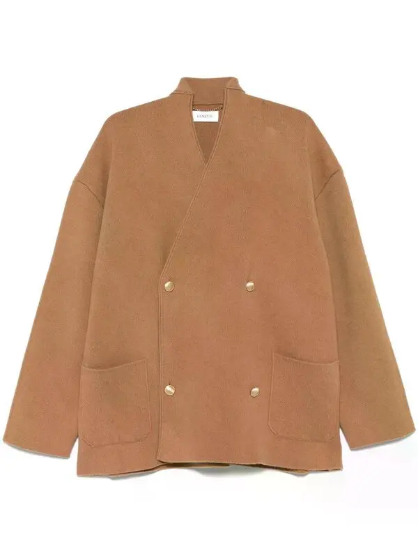 LANEUS Double-breasted Virgin Wool-cashmere Cardigan