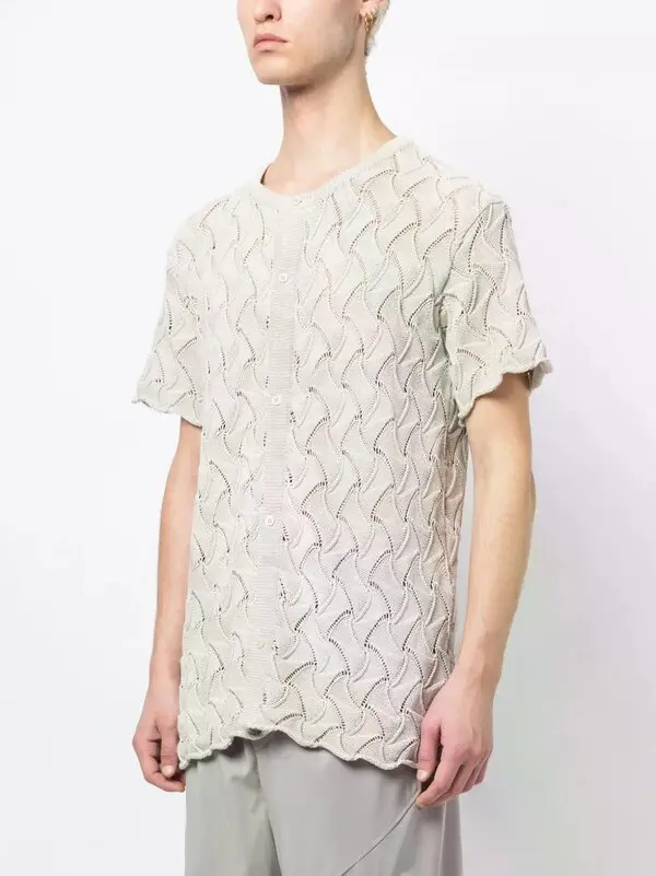 ROBYN LYNCH Wave Short-sleeve Cotton Cardigan