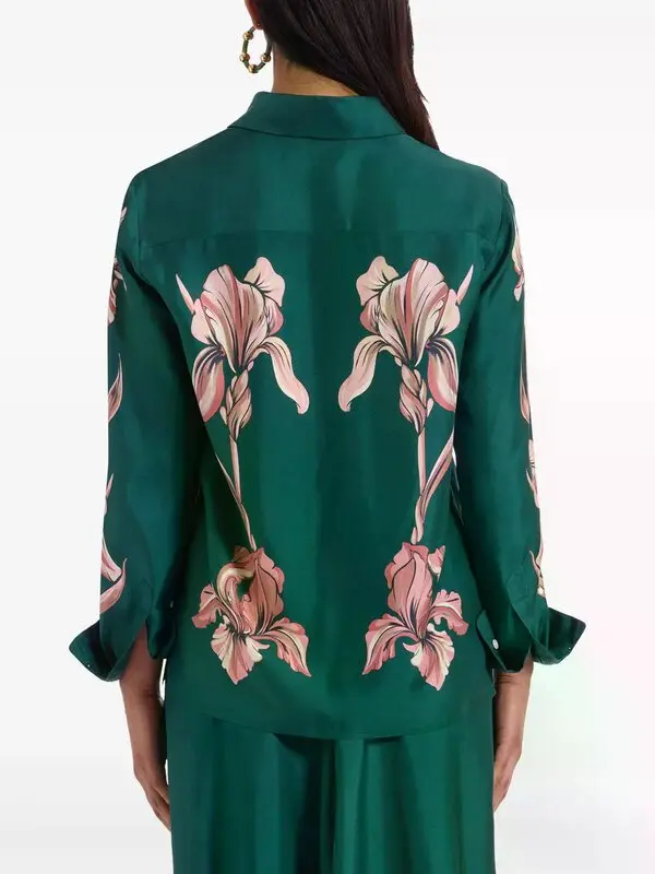 La DoubleJ Floral Print Satin Shirt