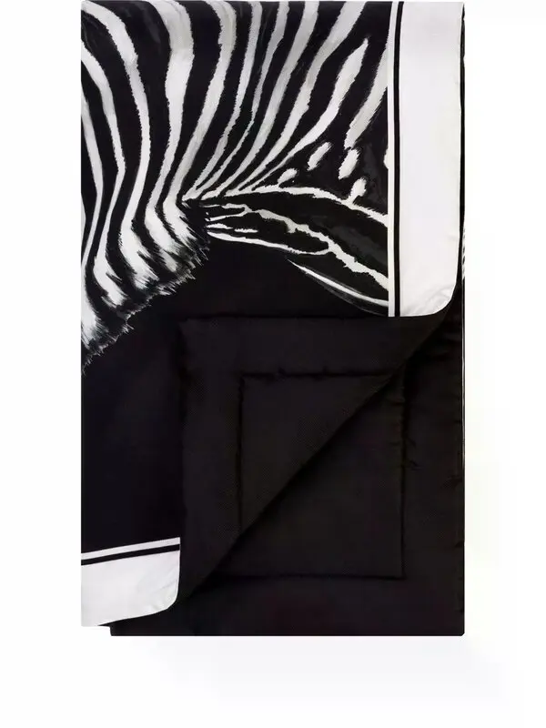 Dolce & Gabbana Zebra-print Silk Quilt Blanket - Black