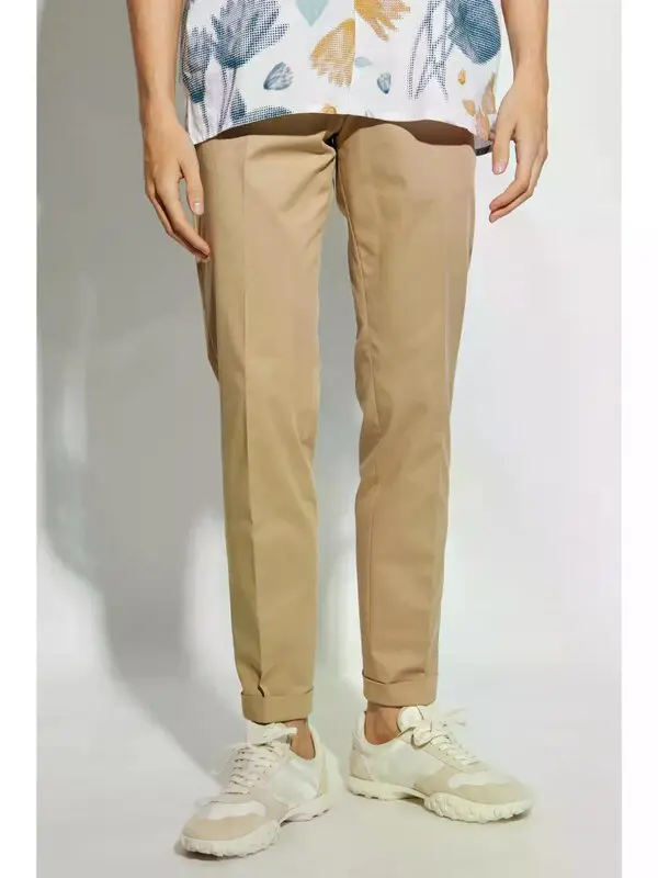 Paul Smith Slim Chinos With Button And Zip Fastening - Neutrals