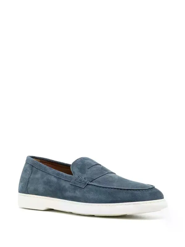 DOUCAL'S Penny-slot Suede Loafers - Blue