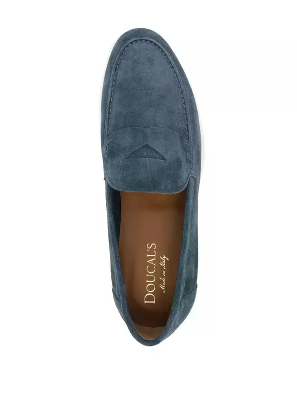 DOUCAL'S Penny-slot Suede Loafers - Blue
