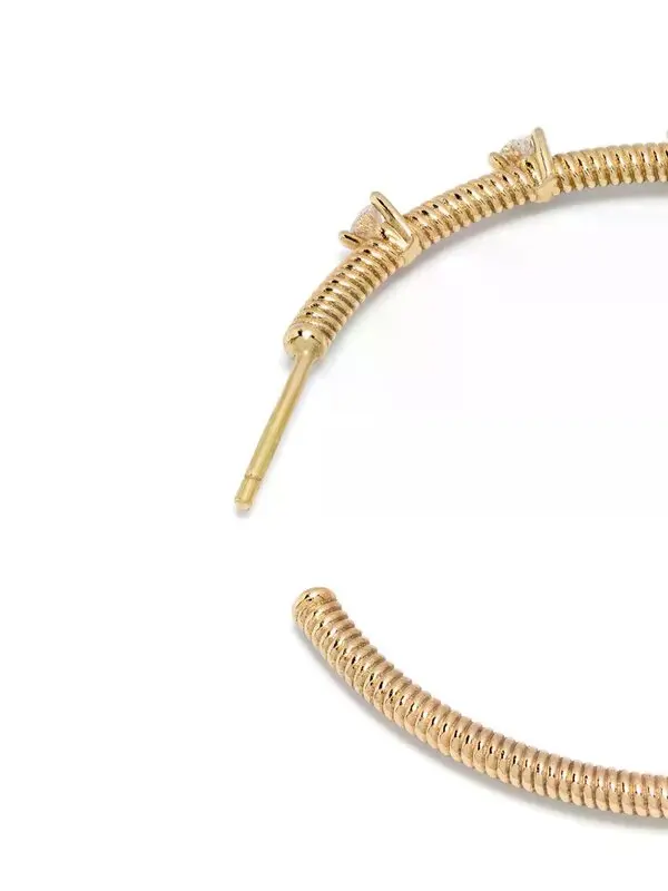 LEANDRA 18kt Yellow Diamond Hoop Earrings