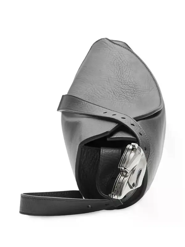 Burberry Leather Shoulder Bag With Equestrian Knight Motif