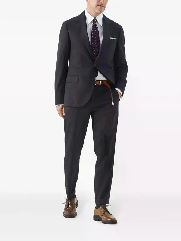 Brunello Cucinelli Houndstooth Virgin-wool Blazer - Grey