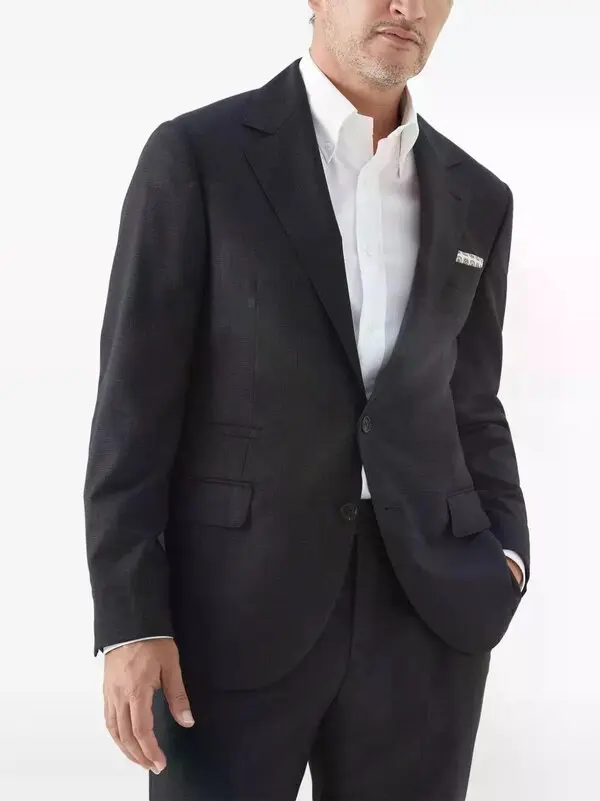 Brunello Cucinelli Houndstooth Virgin-wool Blazer - Grey